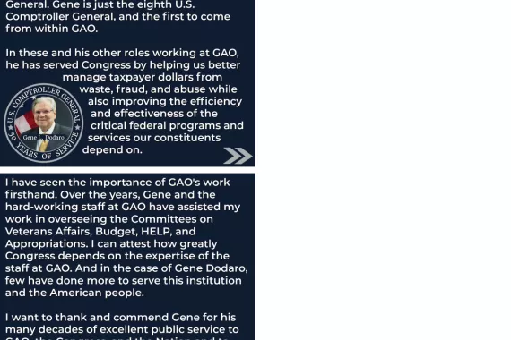 U.S. GAO - Senator Patty Murray of Washington thanks Gene L. Dodaro for ...